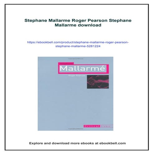 Stephane Mallarme Roger Pearson Stephane Mallarme | PDF
