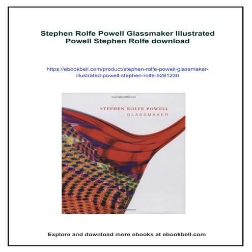Stephen Rolfe Powell Glassmaker Illustrated Powell Stephen Rolfe | PDF