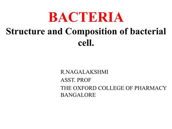 Structure of bacterial cell | PPT