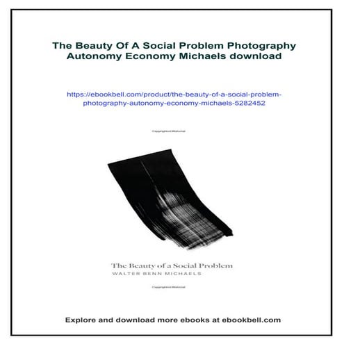 The Beauty Of A Social Problem Photography Autonomy Economy Michaels | PDF