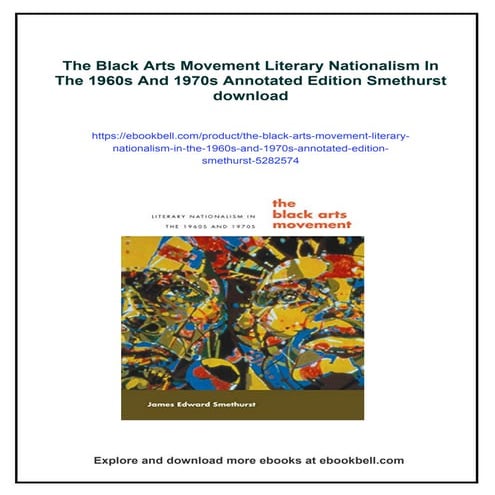 The Black Arts Movement Literary Nationalism In The 1960s And 1970s ...