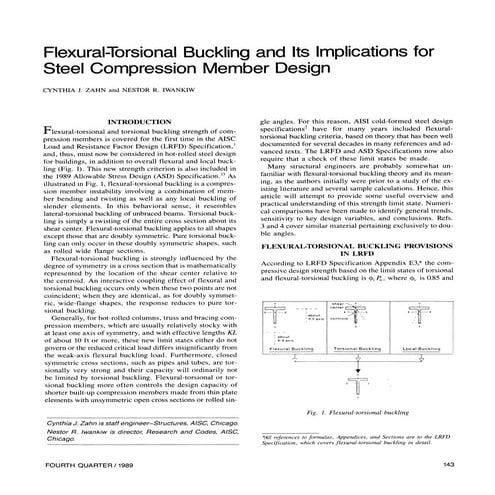 Flexural-torsional buckling and its implications for steel compression ...