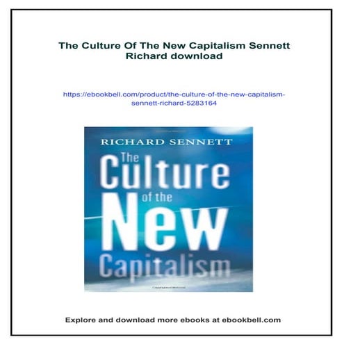 The Culture Of The New Capitalism Sennett Richard | PDF
