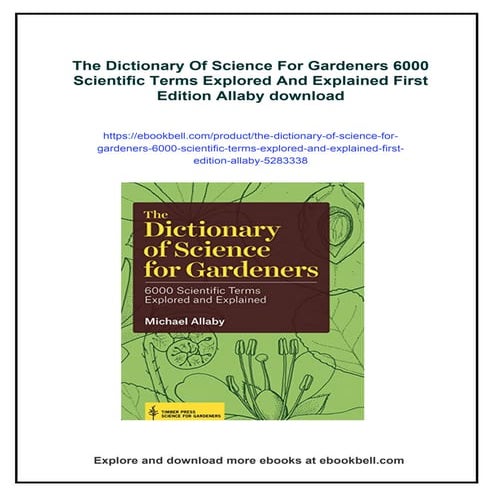 The Dictionary Of Science For Gardeners 6000 Scientific Terms Explored ...