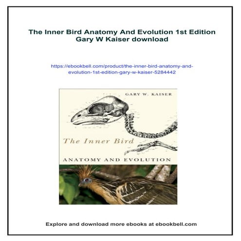 The Inner Bird Anatomy And Evolution 1st Edition Gary W Kaiser | PDF