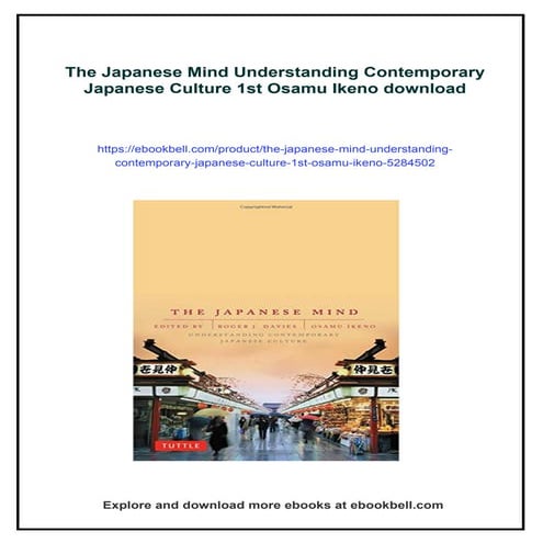 The Japanese Mind Understanding Contemporary Japanese Culture 1st Osamu ...