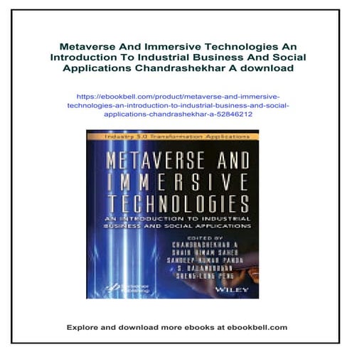 Metaverse And Immersive Technologies An Introduction To Industrial Business And Social ...