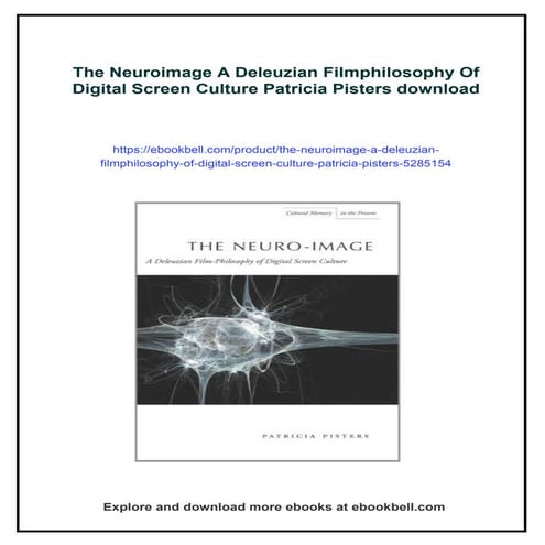 The Neuroimage A Deleuzian Filmphilosophy Of Digital Screen Culture ...