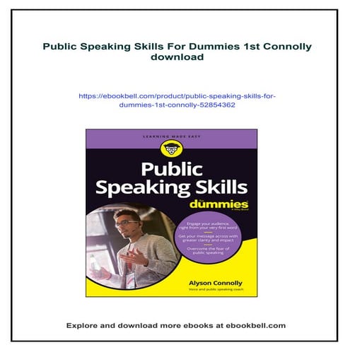 Public Speaking Skills For Dummies 1st Connolly | PDF