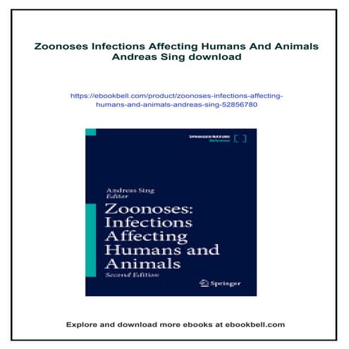 Zoonoses Infections Affecting Humans And Animals Andreas Sing | PDF