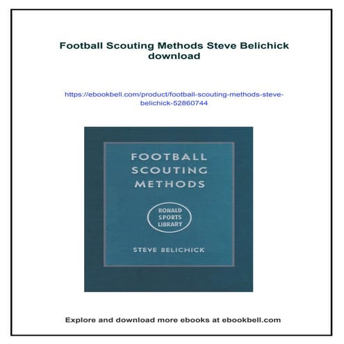 Football Scouting Methods Steve Belichick | PDF