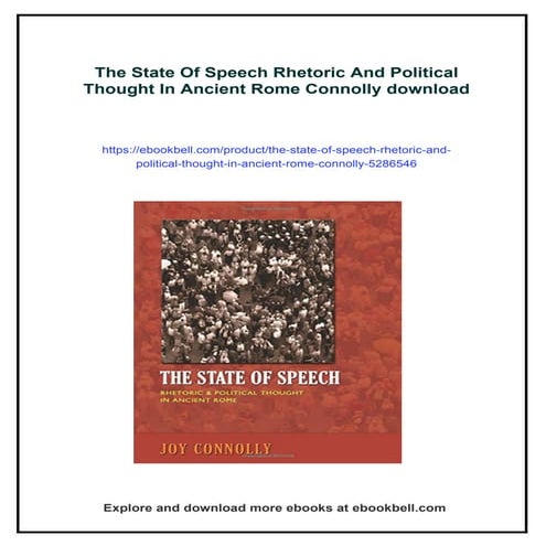 The State Of Speech Rhetoric And Political Thought In Ancient Rome ...
