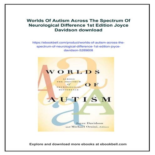 Worlds Of Autism Across The Spectrum Of Neurological Difference 1st ...
