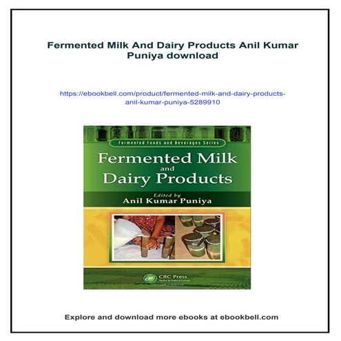 Fermented Milk And Dairy Products Anil Kumar Puniya | PDF