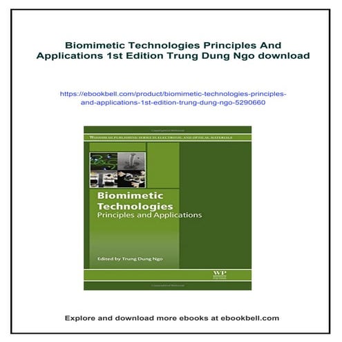 Biomimetic Technologies Principles And Applications 1st Edition Trung ...