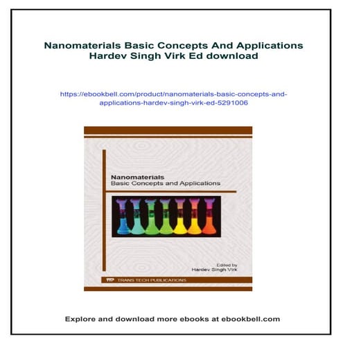 Nanomaterials Basic Concepts And Applications Hardev Singh Virk Ed | PDF
