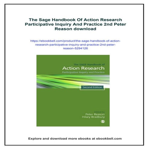 The Sage Handbook Of Action Research Participative Inquiry And Practice ...