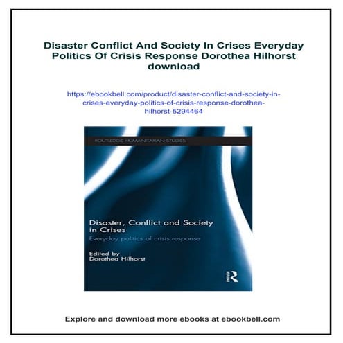 Disaster Conflict And Society In Crises Everyday Politics Of Crisis ...