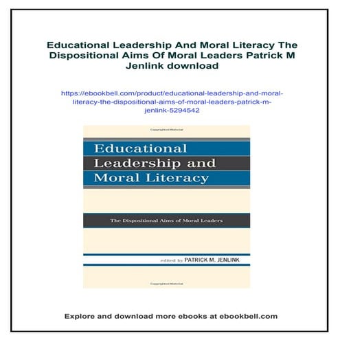 Educational Leadership And Moral Literacy The Dispositional Aims Of ...