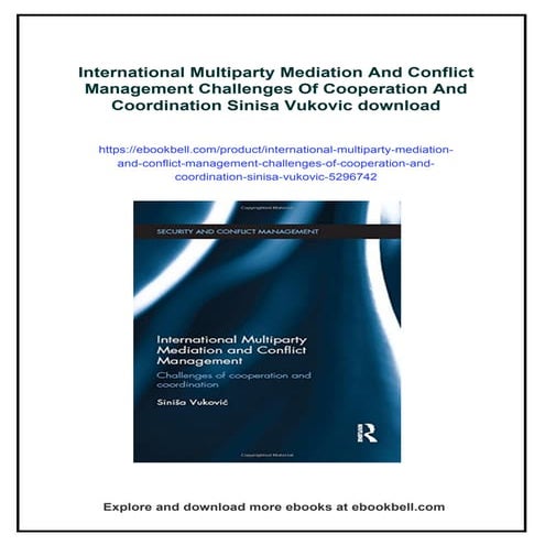 International Multiparty Mediation And Conflict Management Challenges ...
