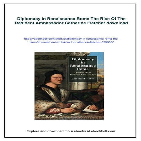 Diplomacy In Renaissance Rome The Rise Of The Resident Ambassador ...