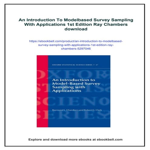 An Introduction To Modelbased Survey Sampling With Applications 1st Edition Ray Chambers | PDF