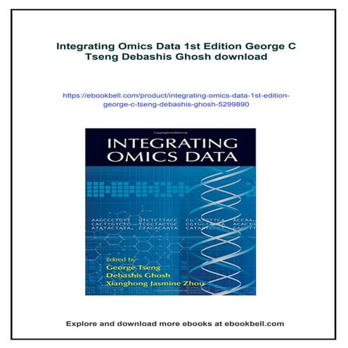 Integrating Omics Data 1st Edition George C Tseng Debashis Ghosh | PDF