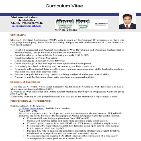 Tamim Maaz Senior Developer CV | PDF