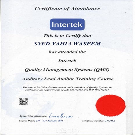 QMS CERTIFICATE | PDF
