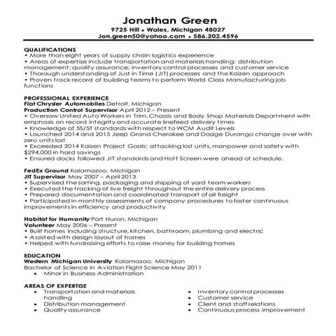 Jon Green Resume | DOCX