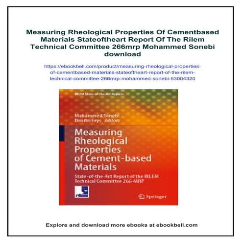 Measuring Rheological Properties Of Cementbased Materials Stateoftheart ...