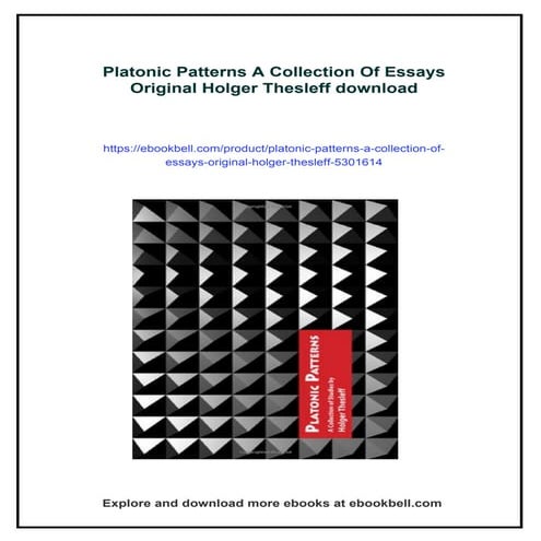Platonic Patterns A Collection Of Essays Original Holger Thesleff | PDF