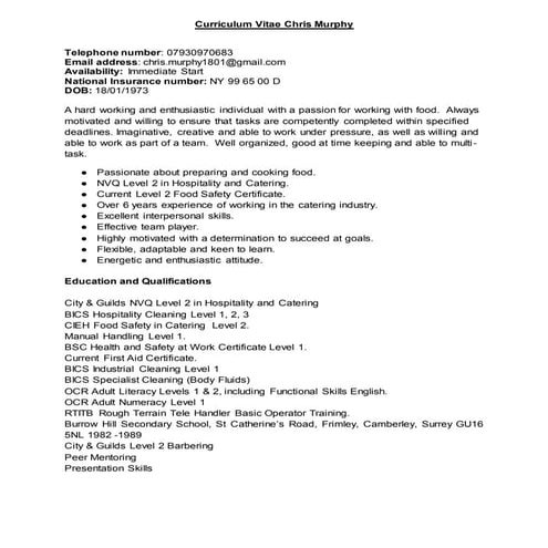 currentcvchrismurphy | DOCX