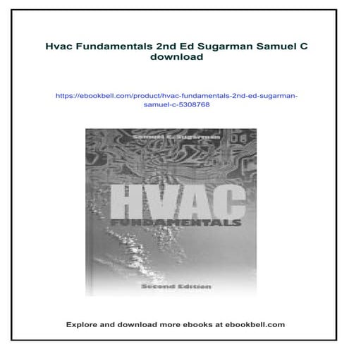 Hvac Fundamentals 2nd Ed Sugarman Samuel C | PDF