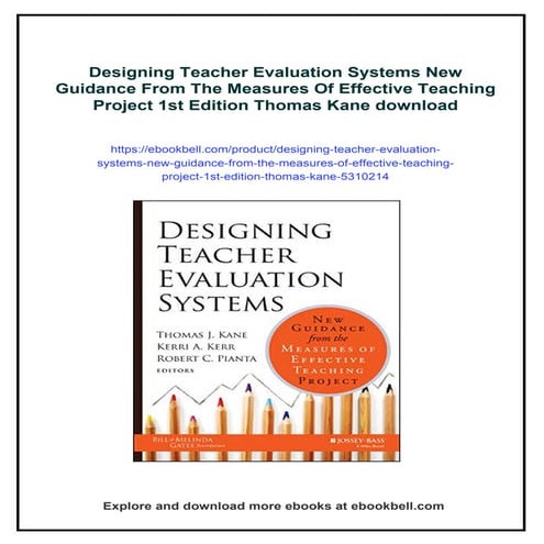 Designing Teacher Evaluation Systems New Guidance From The Measures Of ...