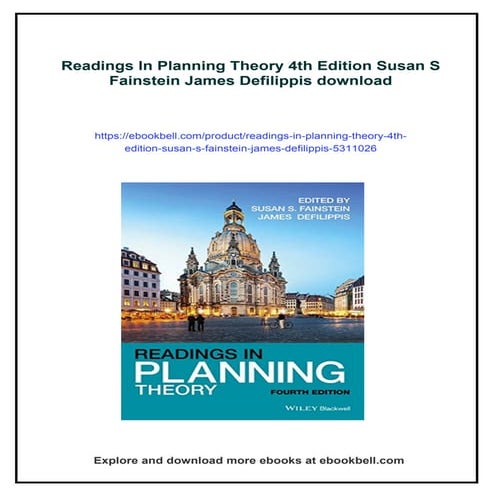 Readings In Planning Theory 4th Edition Susan S Fainstein James ...