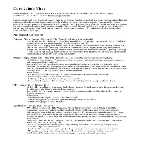Kit Man 2016 CV | PDF