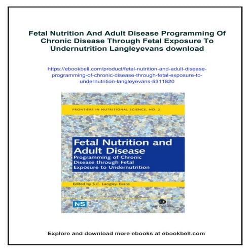 Fetal Nutrition And Adult Disease Programming Of Chronic Disease ...