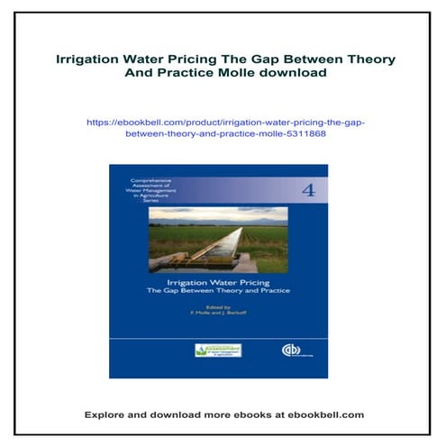 Irrigation Water Pricing The Gap Between Theory And Practice Molle | PDF