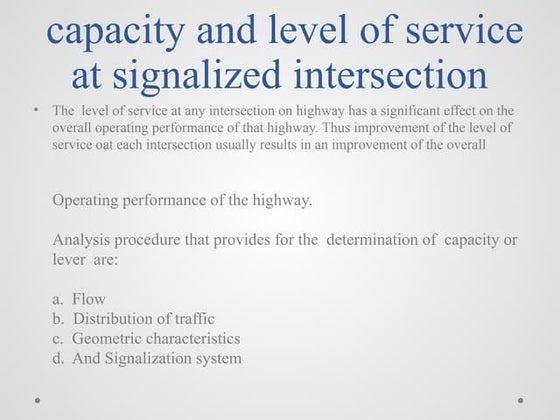 Level of Service(LOS) of a road with Calculation Method | PPT