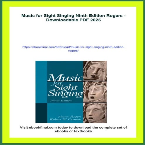 Music for Sight Singing Ninth Edition Rogers | PDF
