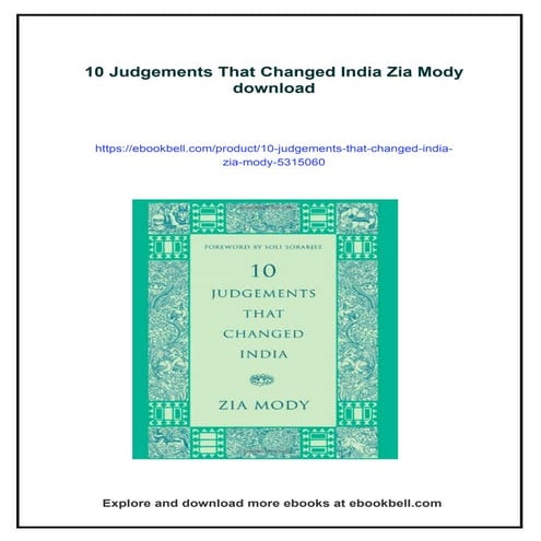 10 Judgements That Changed India Zia Mody | PDF