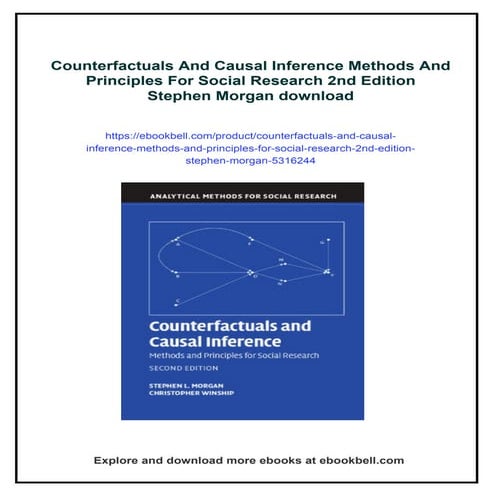 Counterfactuals And Causal Inference Methods And Principles For Social ...