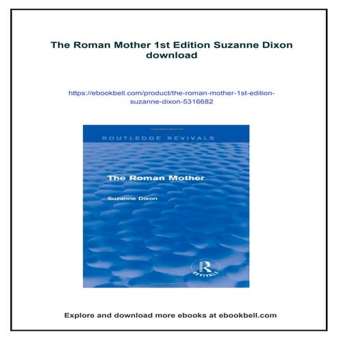 The Roman Mother 1st Edition Suzanne Dixon | PDF