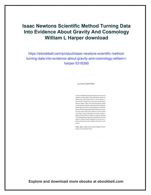 Isaac Newtons Scientific Method Turning Data Into Evidence About