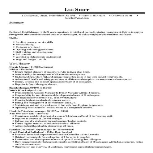 Lee Shipp CV 1 | PDF