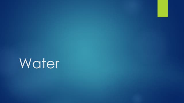 Importance of water | PPTX