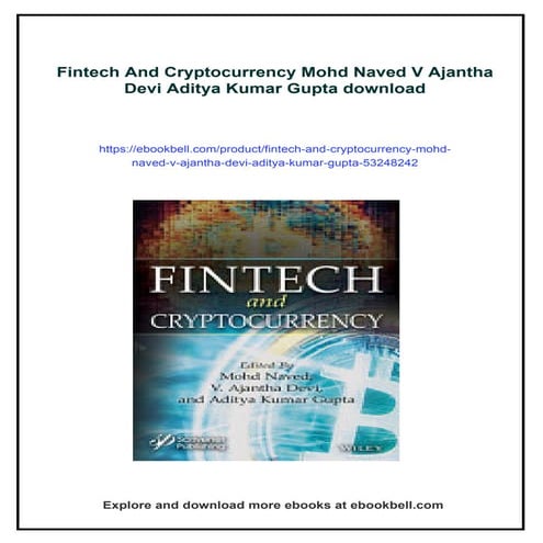 Fintech And Cryptocurrency Mohd Naved V Ajantha Devi Aditya Kumar Gupta | PDF