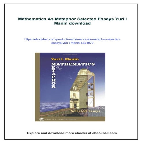 Mathematics As Metaphor Selected Essays Yuri I Manin | PDF