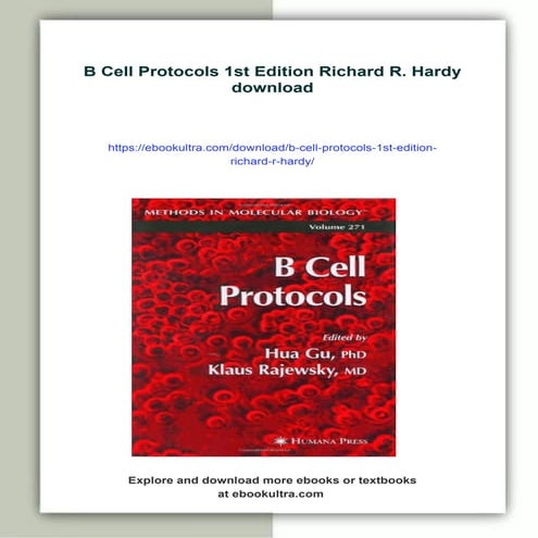 B Cell Protocols 1st Edition Richard R. Hardy | PDF